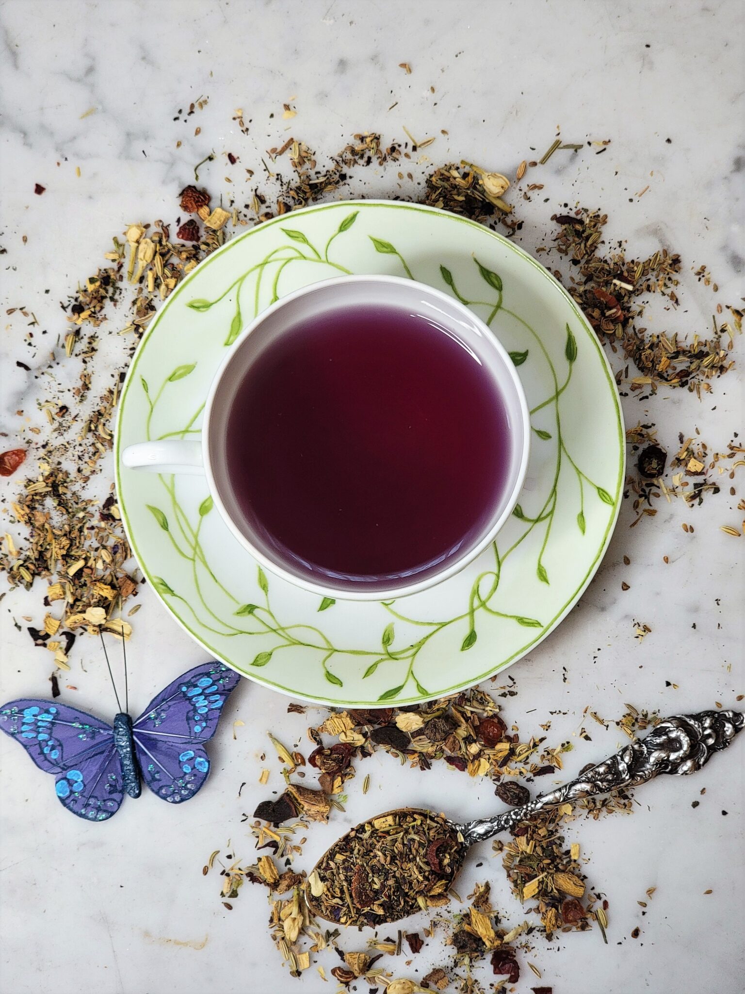 Belle's Blue Butterfly Fascinator Artisan Tea (caffeine-free) - Polly ...